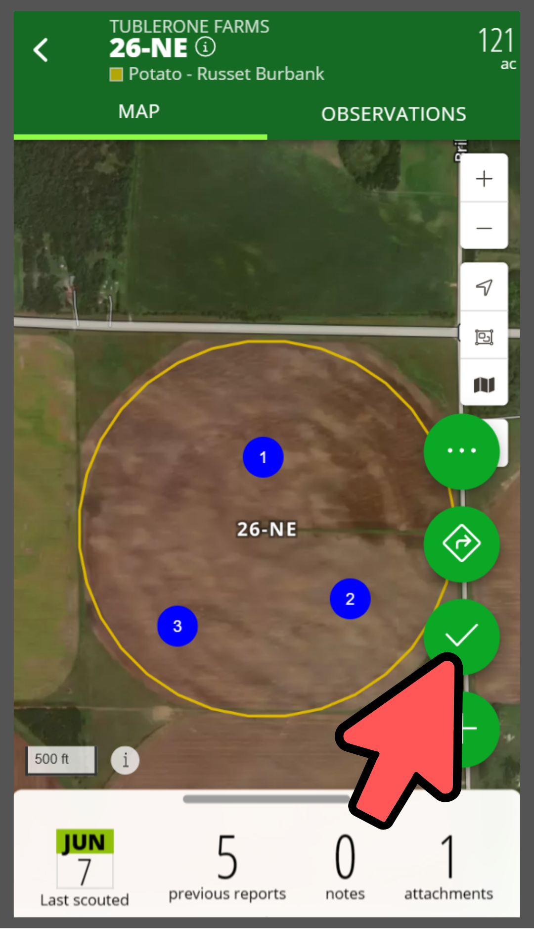 Setup and return to scouting location points – FarmQA