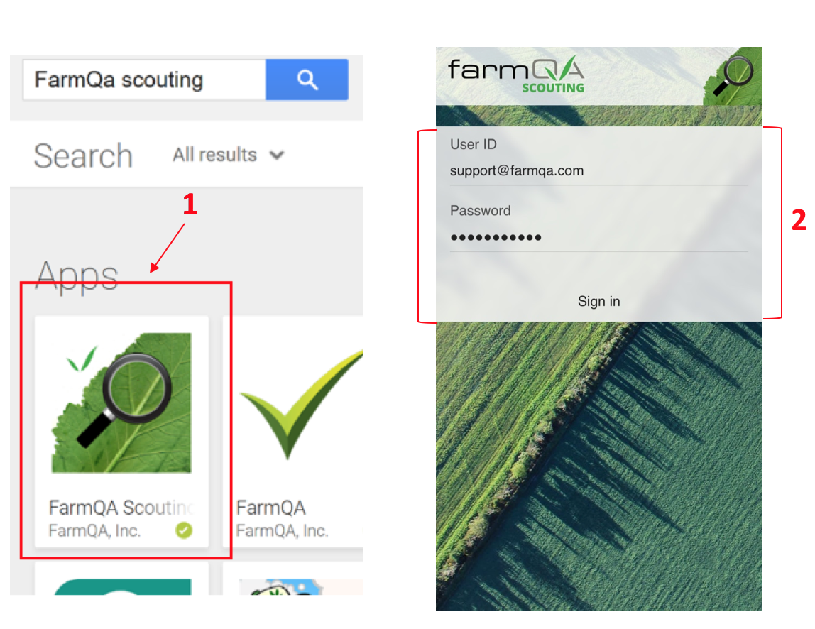 Instrucciones de la aplicación FarmQA Scouting – FarmQA