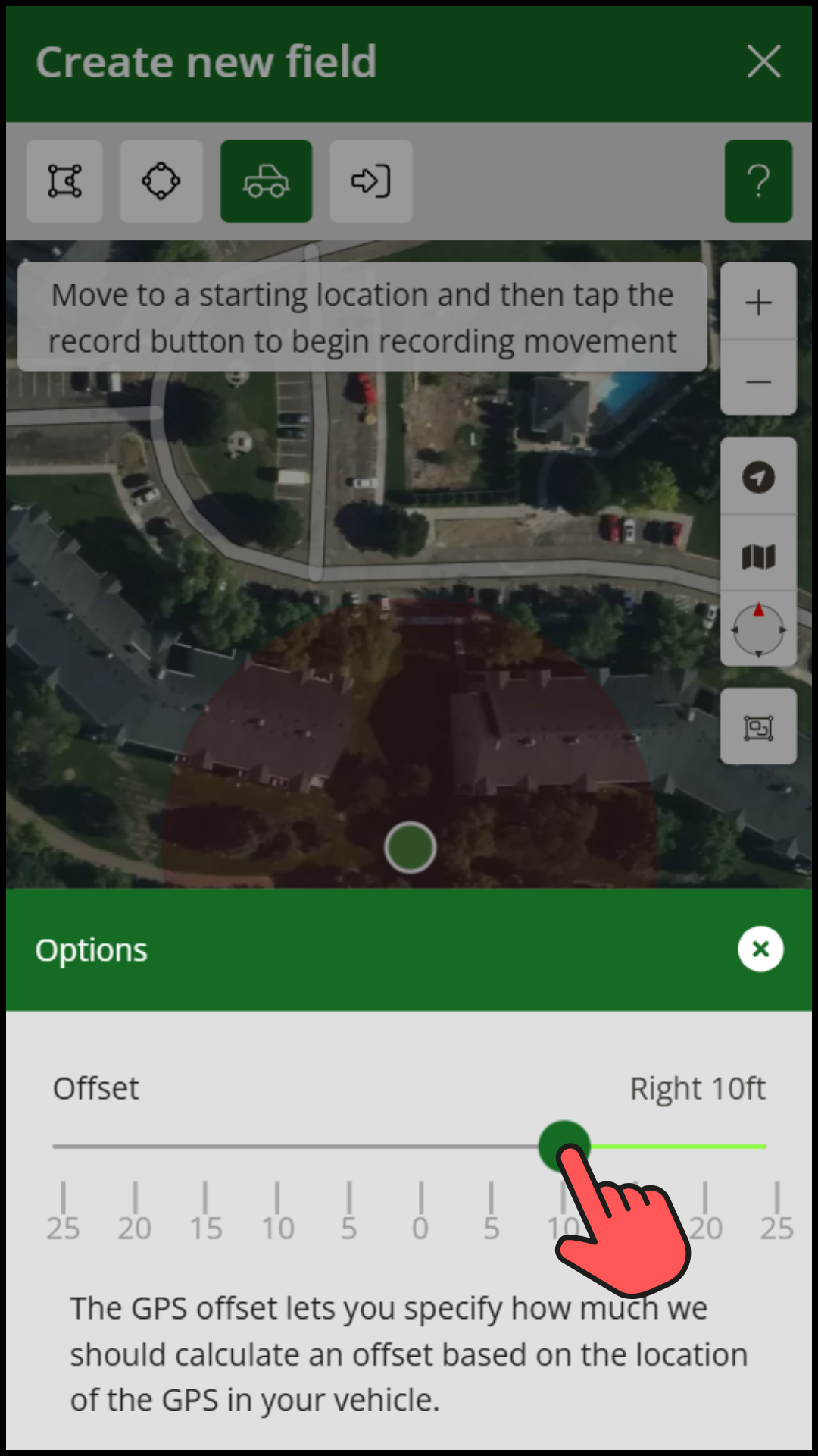 Set an offset while driving field boundaries – FarmQA