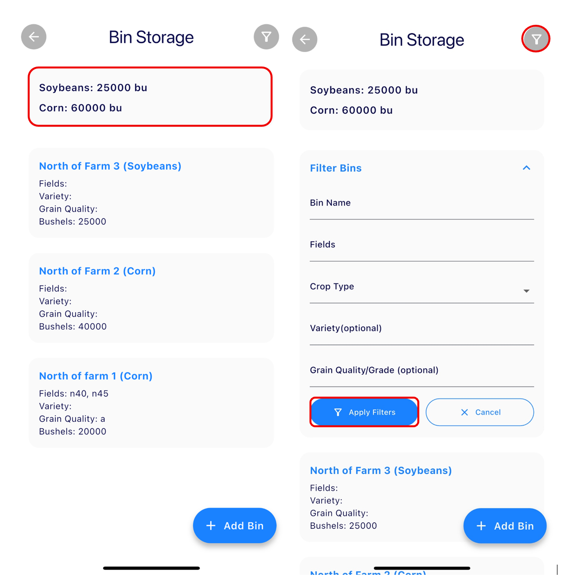 QA Farmer Bin Storage Tab – FarmQA