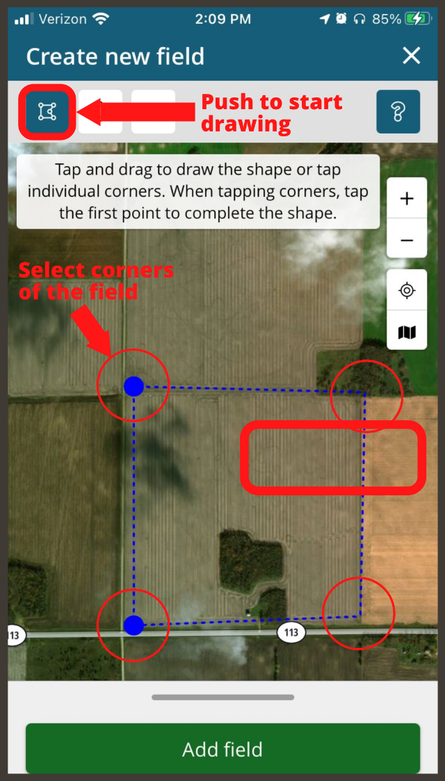 Creating field boundaries in the FarmQA mobile app – FarmQA